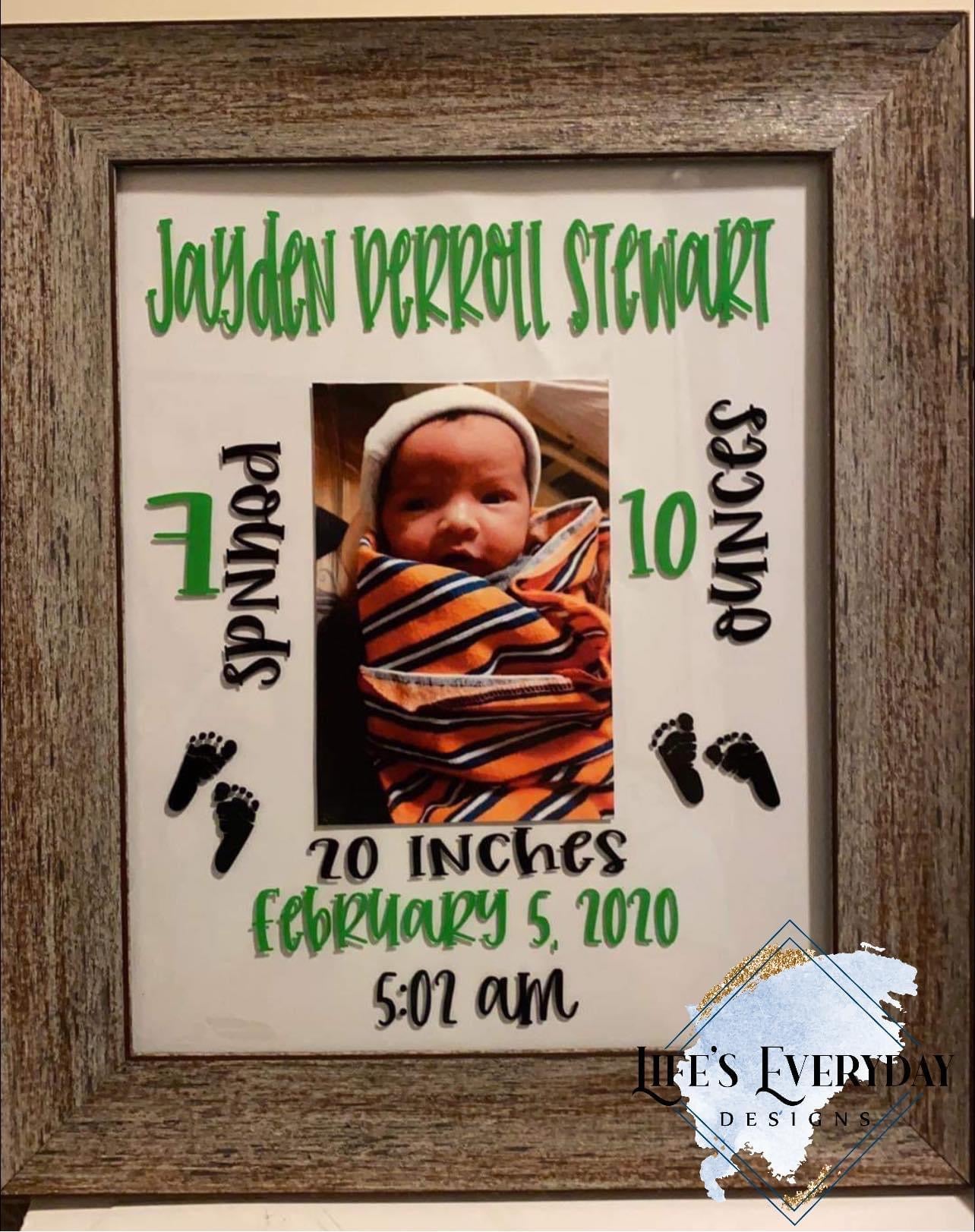 Birth Stat Frame – Life’s Everyday Designs